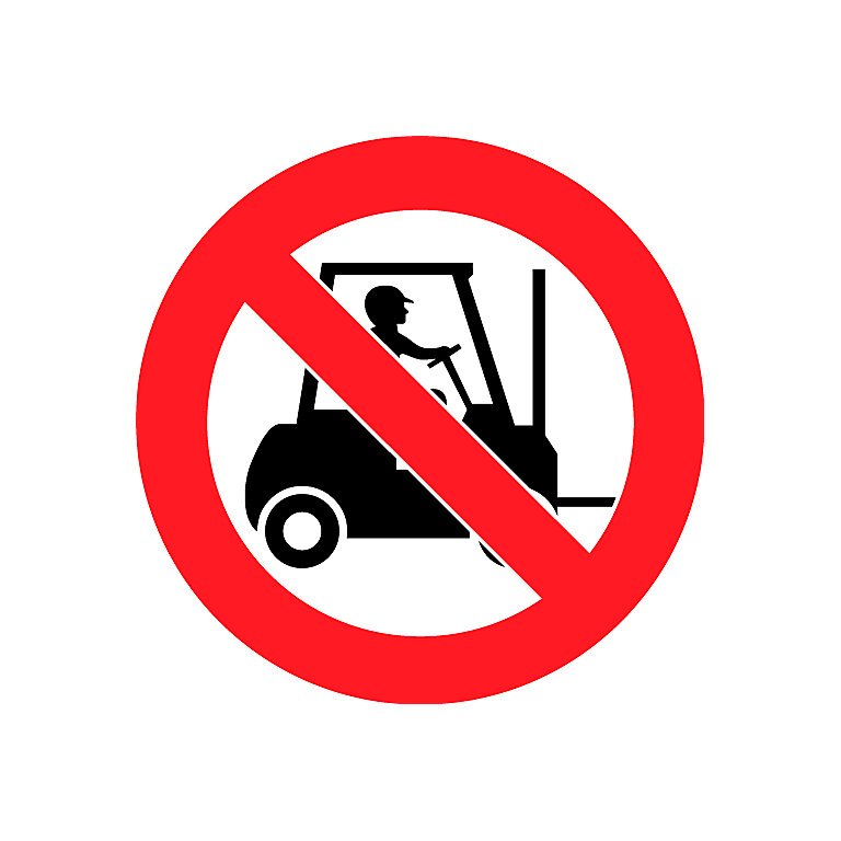 Kunststof pictogram: heftruck verboden, VE = 2 stuks | kaiserkraft VINK ...