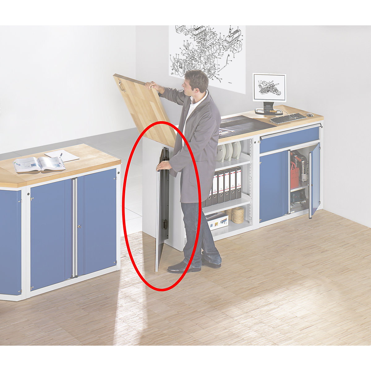 ANKE – Porte battante pour comptoir de distribution: tôle d'acier grise ...