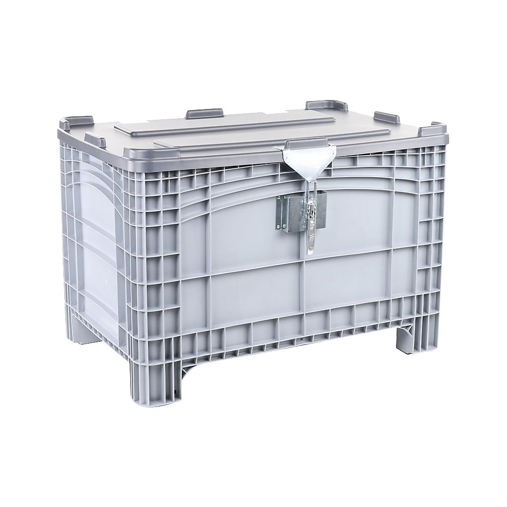 Hinged lid for pallet boxes, lockable: grey | kaiserkraft