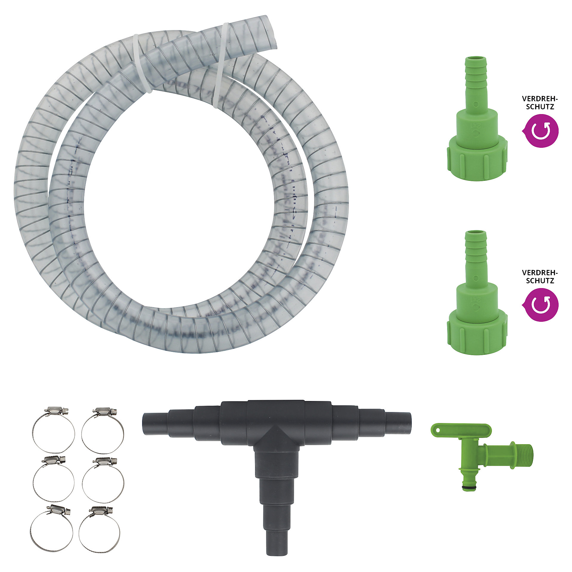 IBC tank connector, set for 2 tanks: LxWxH 400 x 300 x 70 mm | kaiserkraft