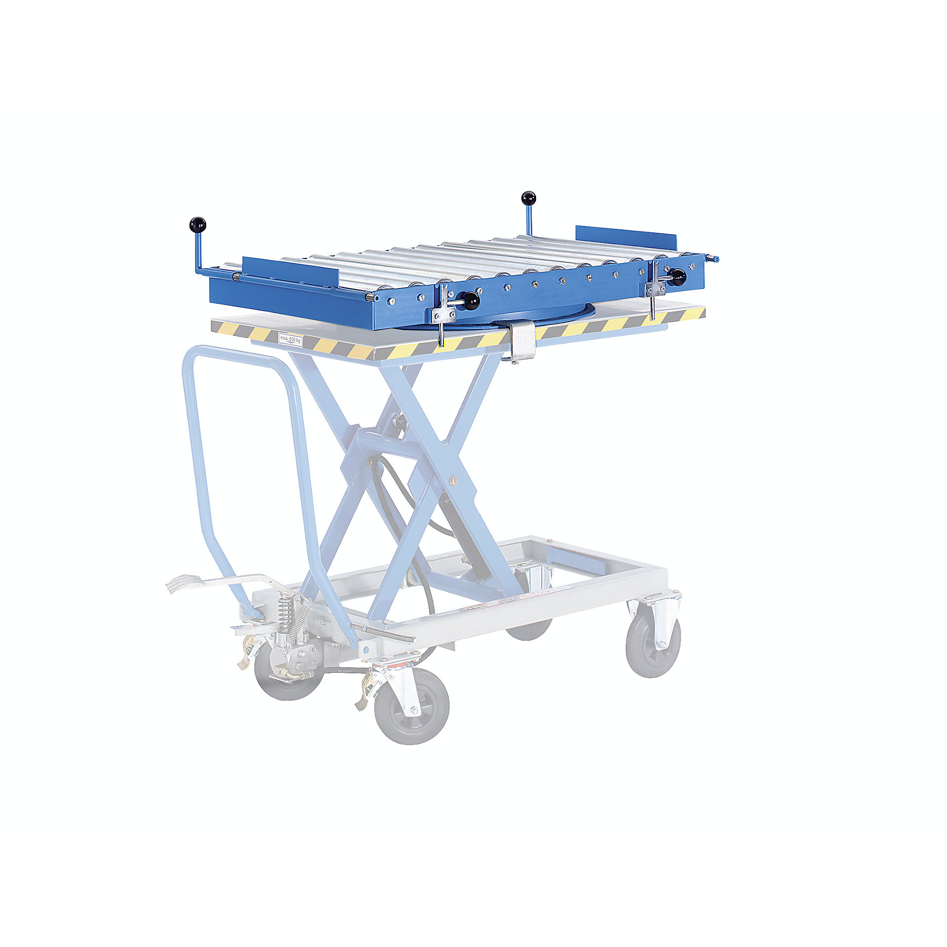 Roller conveyor for scissor lift table – eurokraft pro: rotating ...