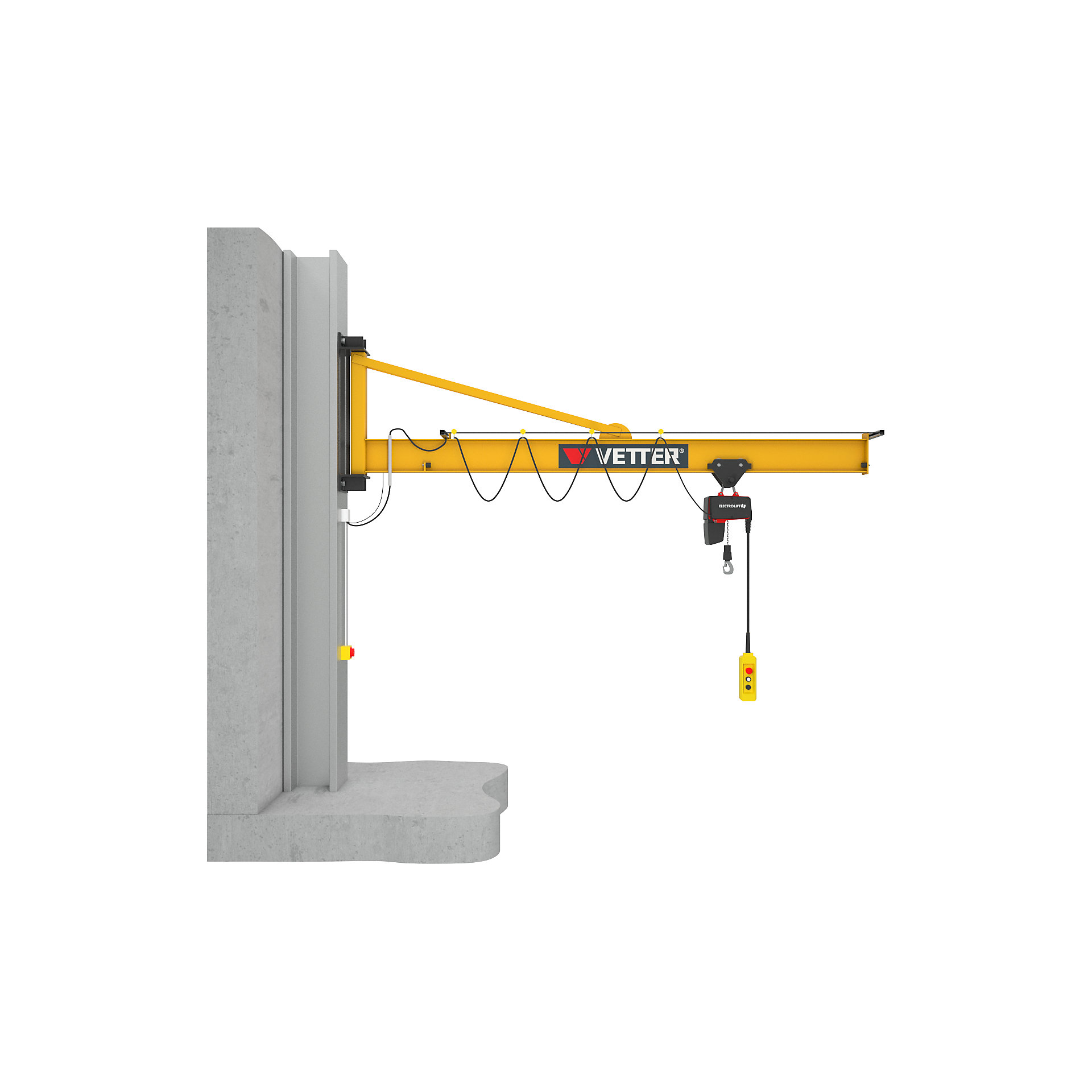 Potence rotative murale PRAKTIKUS PW – Vetter: avec palan électrique HF ...