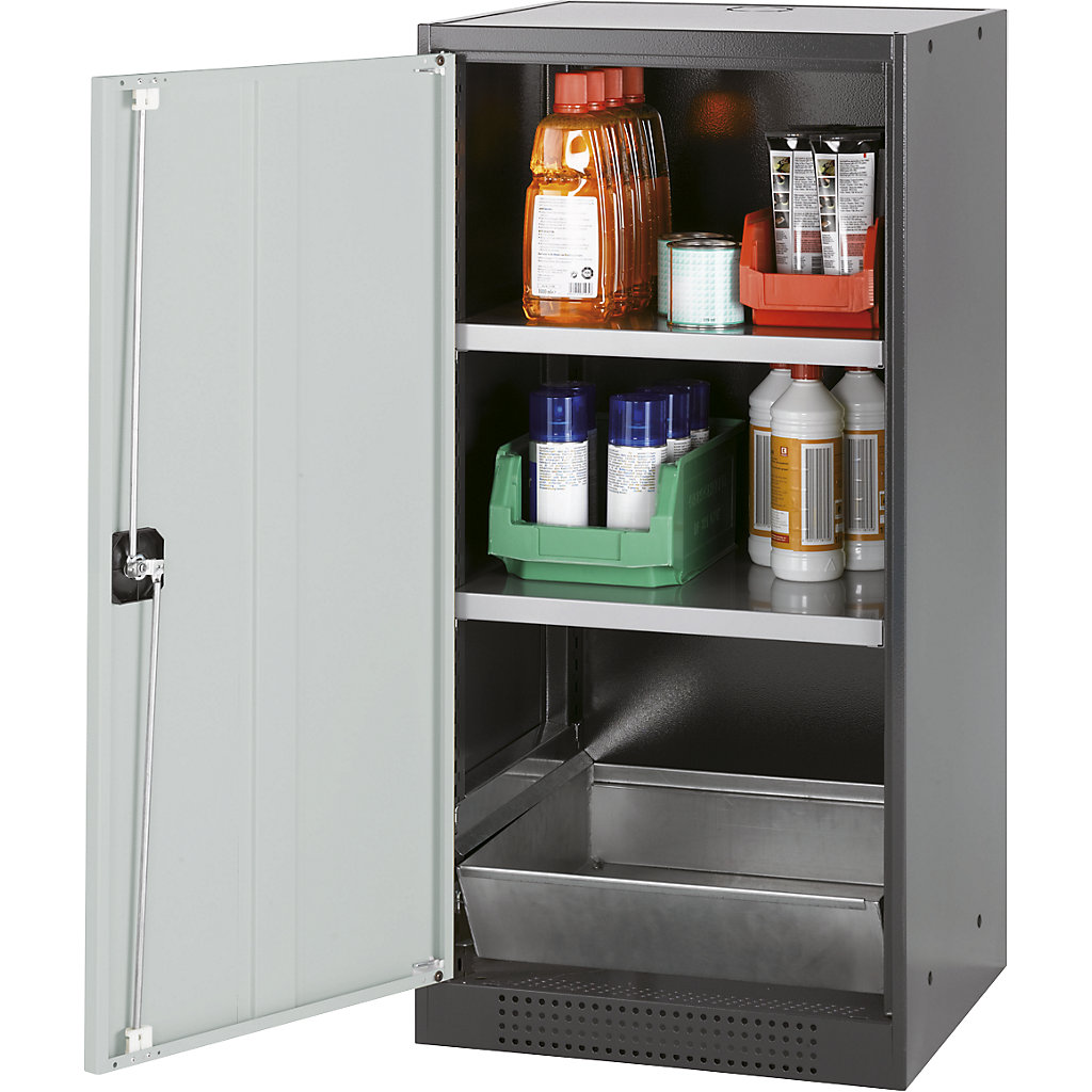 Armario de laboratorio para productos químicos – asecos: 1 puerta, de ...