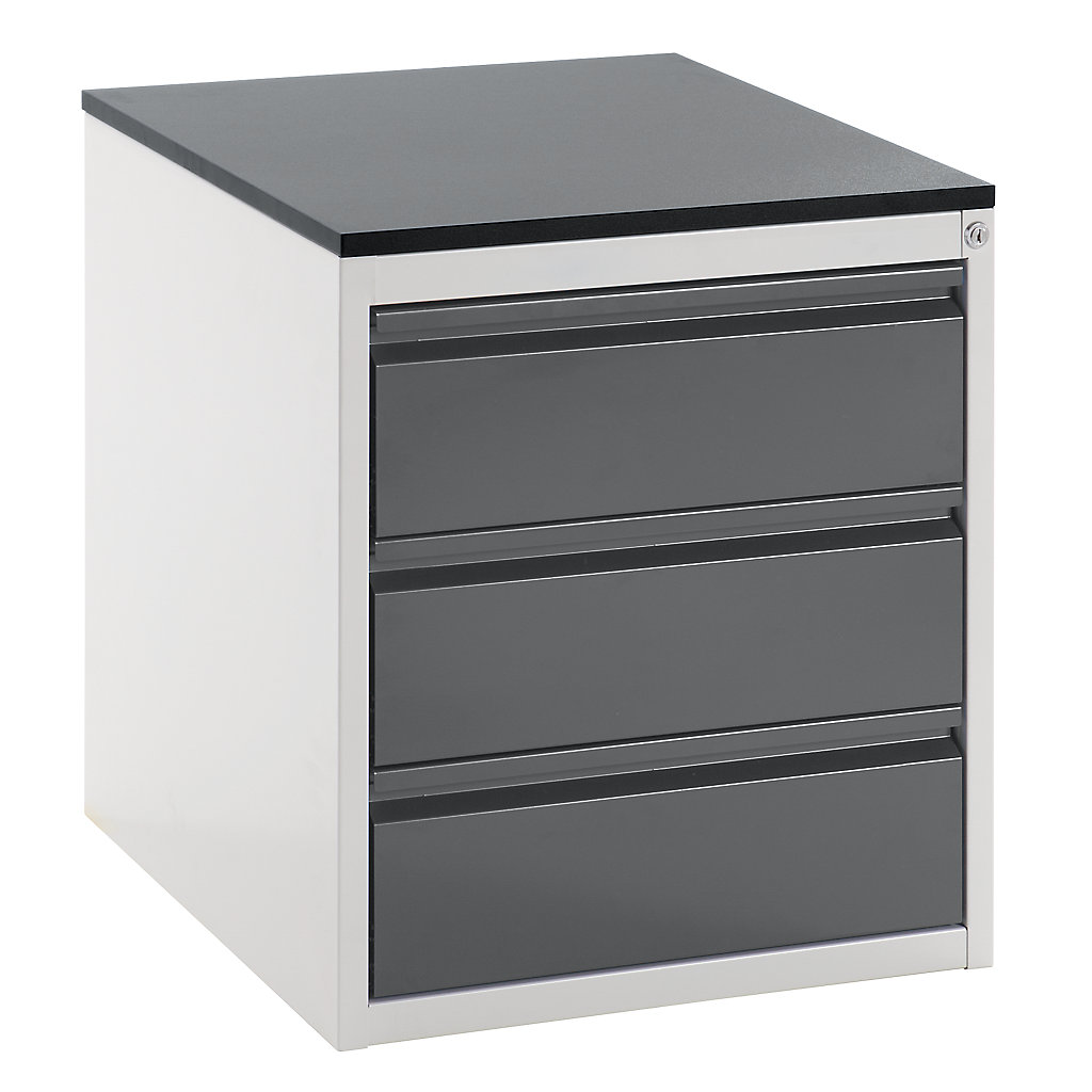 Armoire à tiroirs sur glissières télescopiques – RAU: hauteur 640 mm, 3 ...