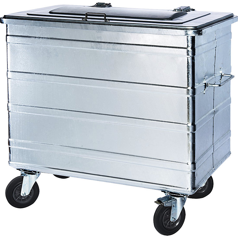 Müllcontainer aus Stahl mit Seitengriffen: Volumen 800 l, BxHxT 1300 x ...