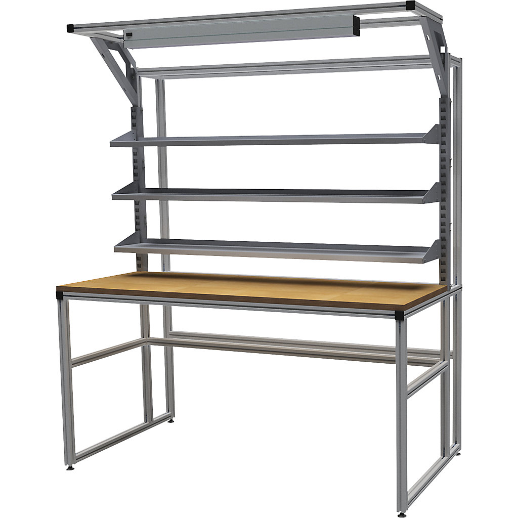 Banco de trabajo workalu® de aluminio con estructura modular, de un ...