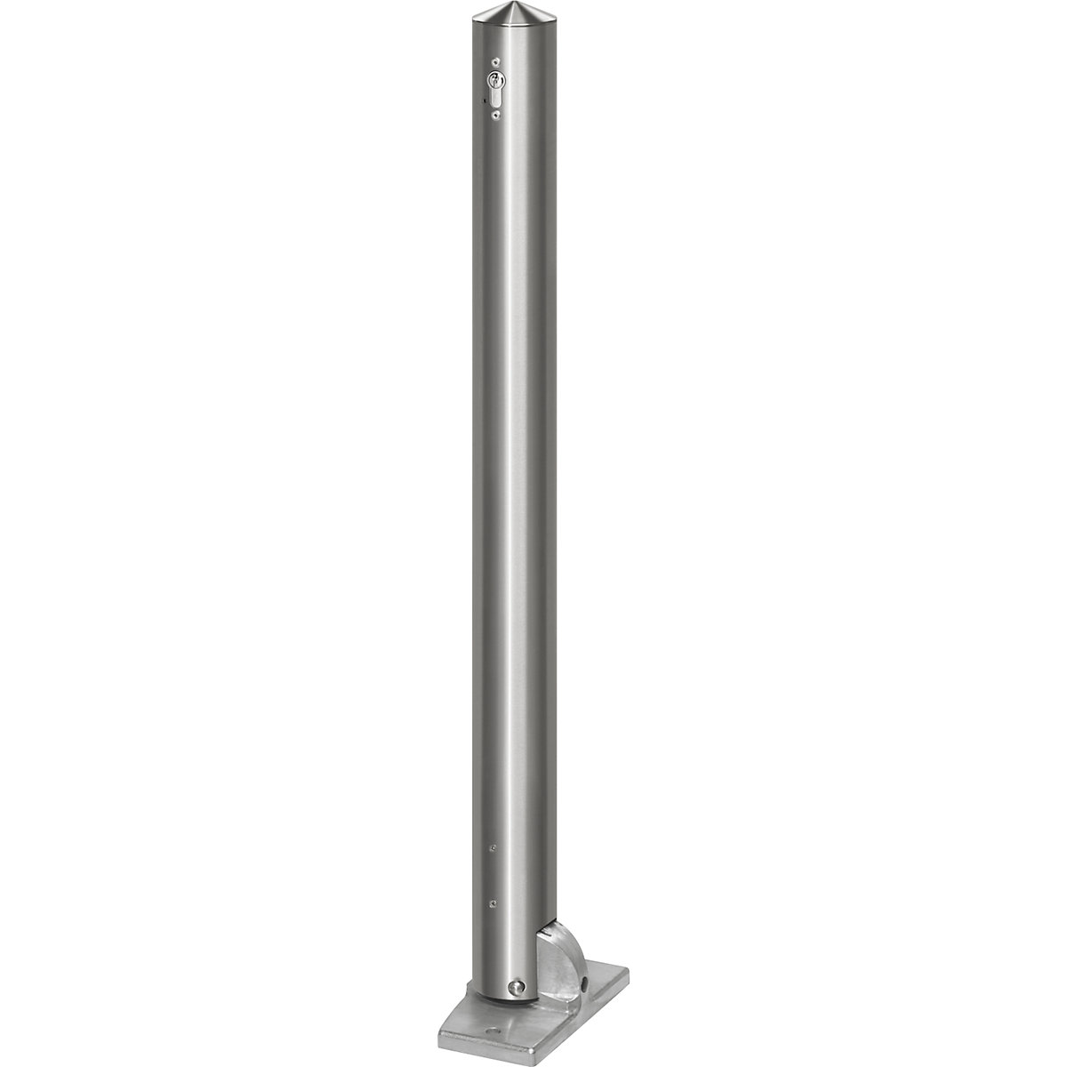 Stainless steel barrier post: with pointed head, for bolting in place ...