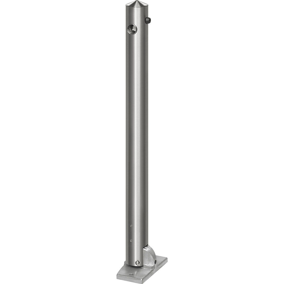 Stainless steel barrier post: with pointed head, for bolting in place ...