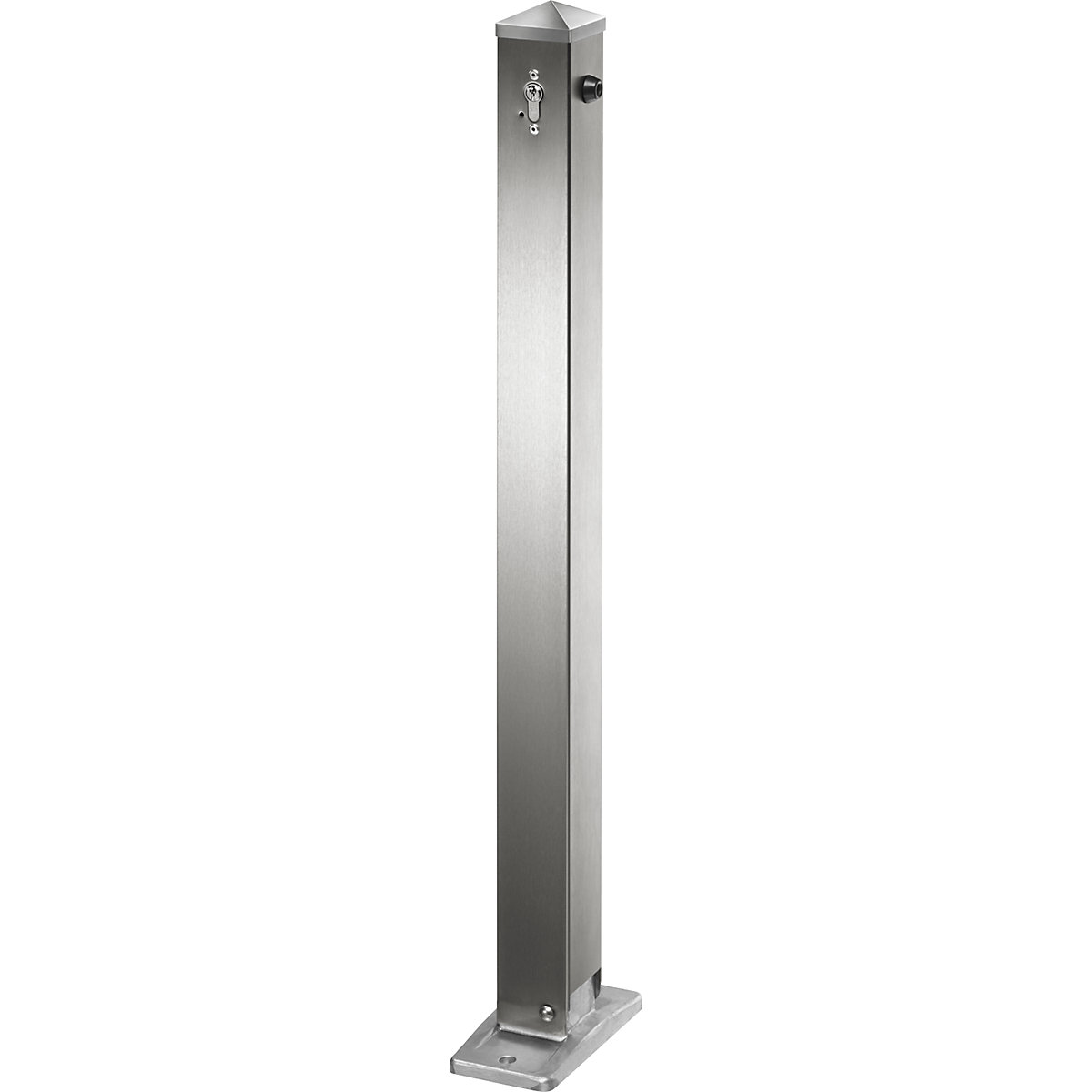 Stainless steel barrier post: with pointed head, for bolting in place ...