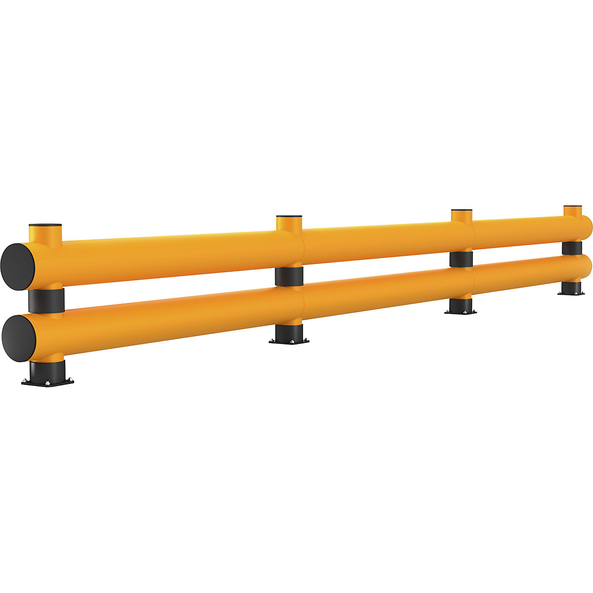 Impact protection barrier – a.m.p.e.r.e: height 690 mm, double plank ...