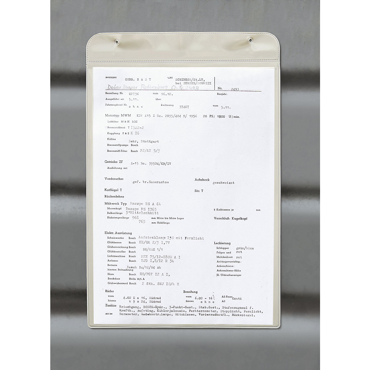 Document pouch, magnetic: with magnetic strips, for A4 paper format ...