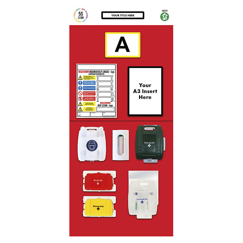 Individual rack end shadow board: first aid, HxW 2000 x 900 mm ...