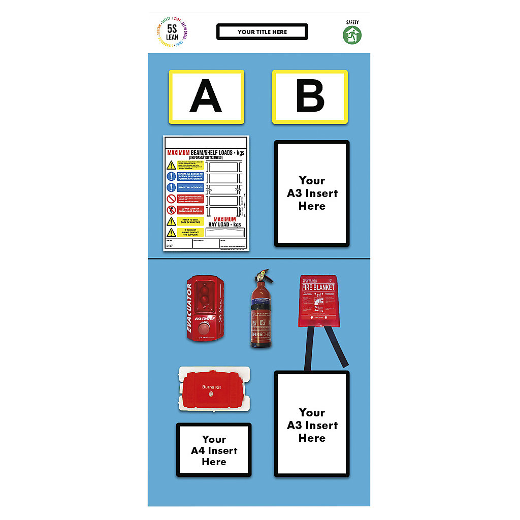 Modular rack end shadow board: fire safety, HxW 2000 x 900 mm | kaiserkraft