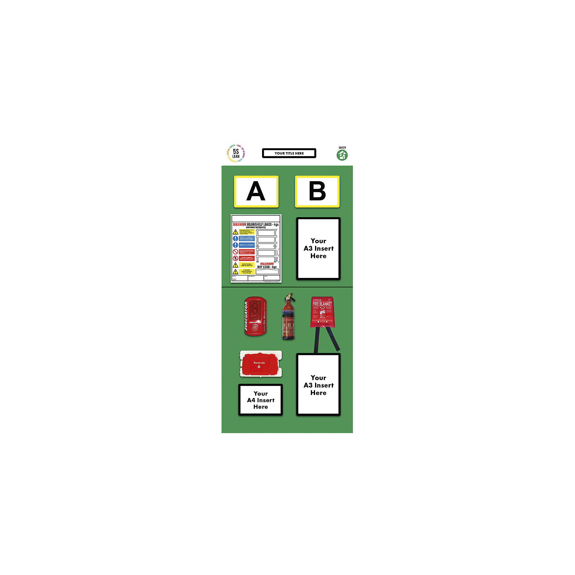 Modular rack end shadow board: fire safety, HxW 2000 x 900 mm | kaiserkraft