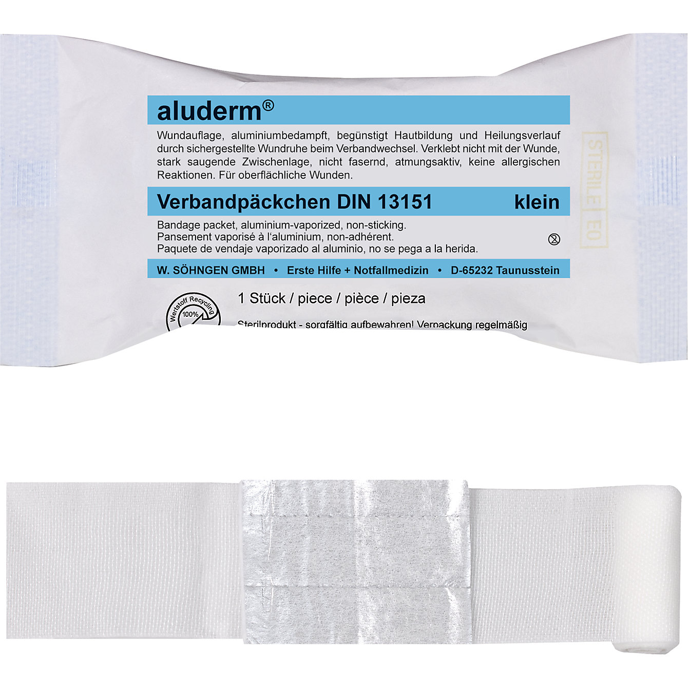 aluderm®-Verbandpäckchen: Inhalt nach DIN 13151, ab 20 Stk | kaiserkraft