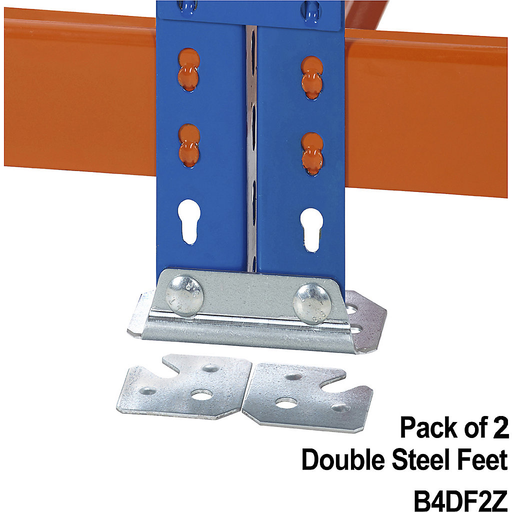 BiG400 Pack of 2 Galvanised Double Steel Feet with fixings & Levelling ...