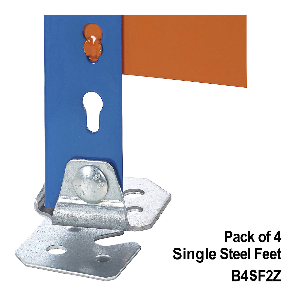 BiG400 Pack of 4 Galvanised Single Steel Feet with fixings & Levelling ...