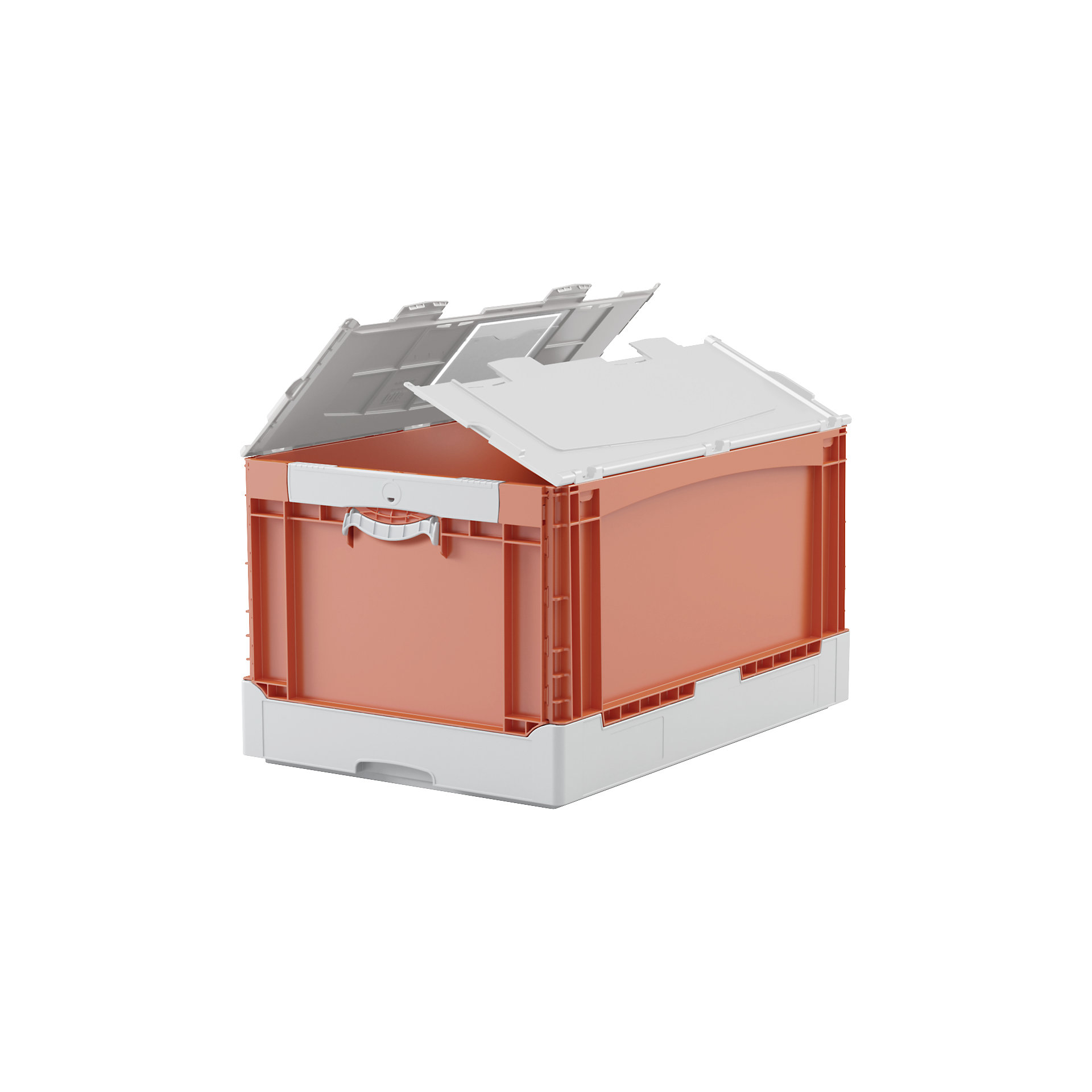 Caja plegable EQ – BITO: con asas elevables, base lisa y tapa | kaiserkraft