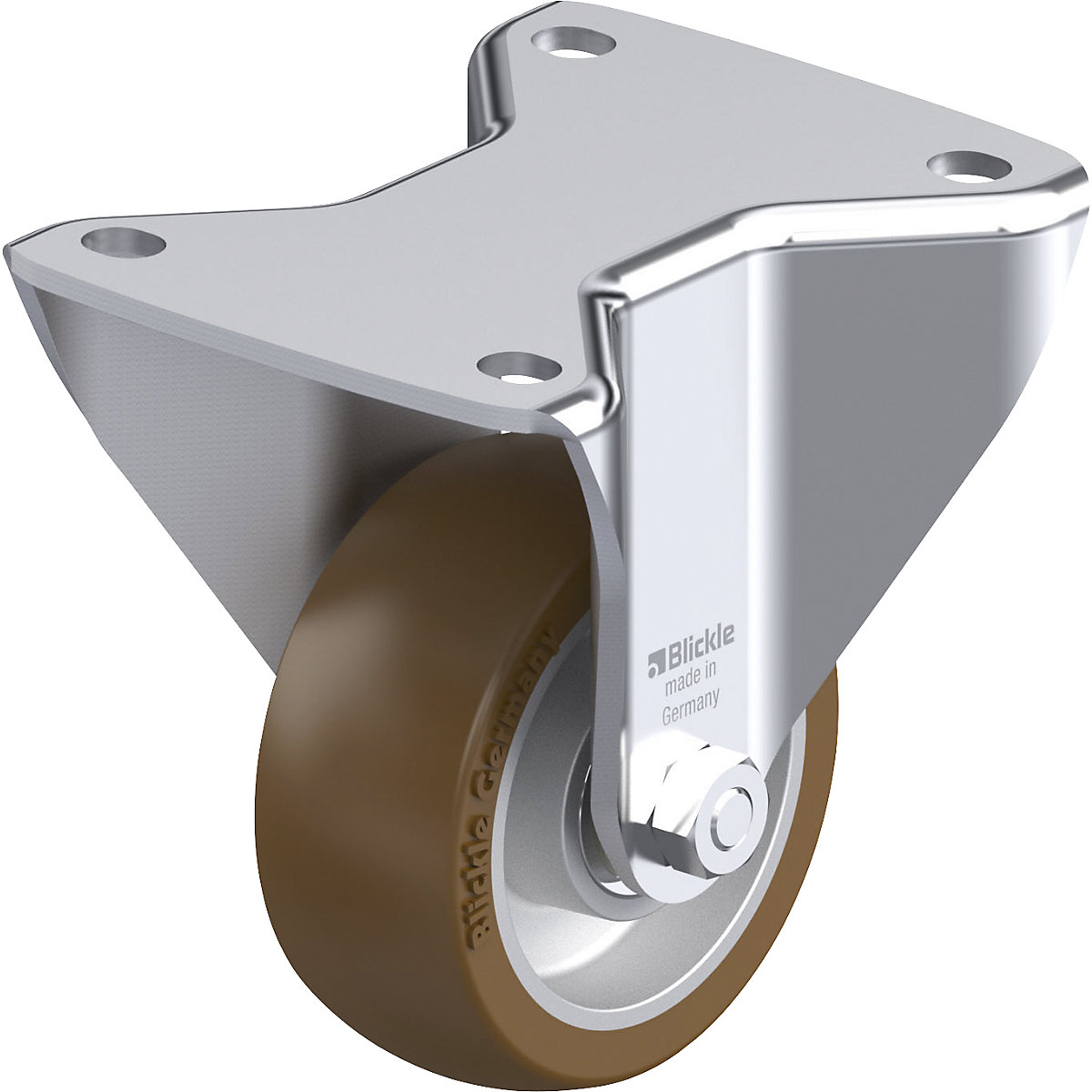 BH-ALB fixed sheet steel castor: wheel Ø 100 mm, max. load 400 kg ...