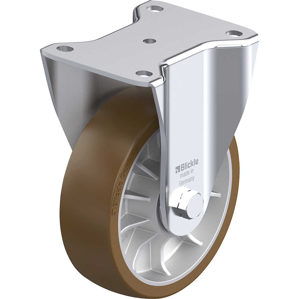 BH-ALB fixed sheet steel castor: wheel Ø x width 160 x 50 mm ...