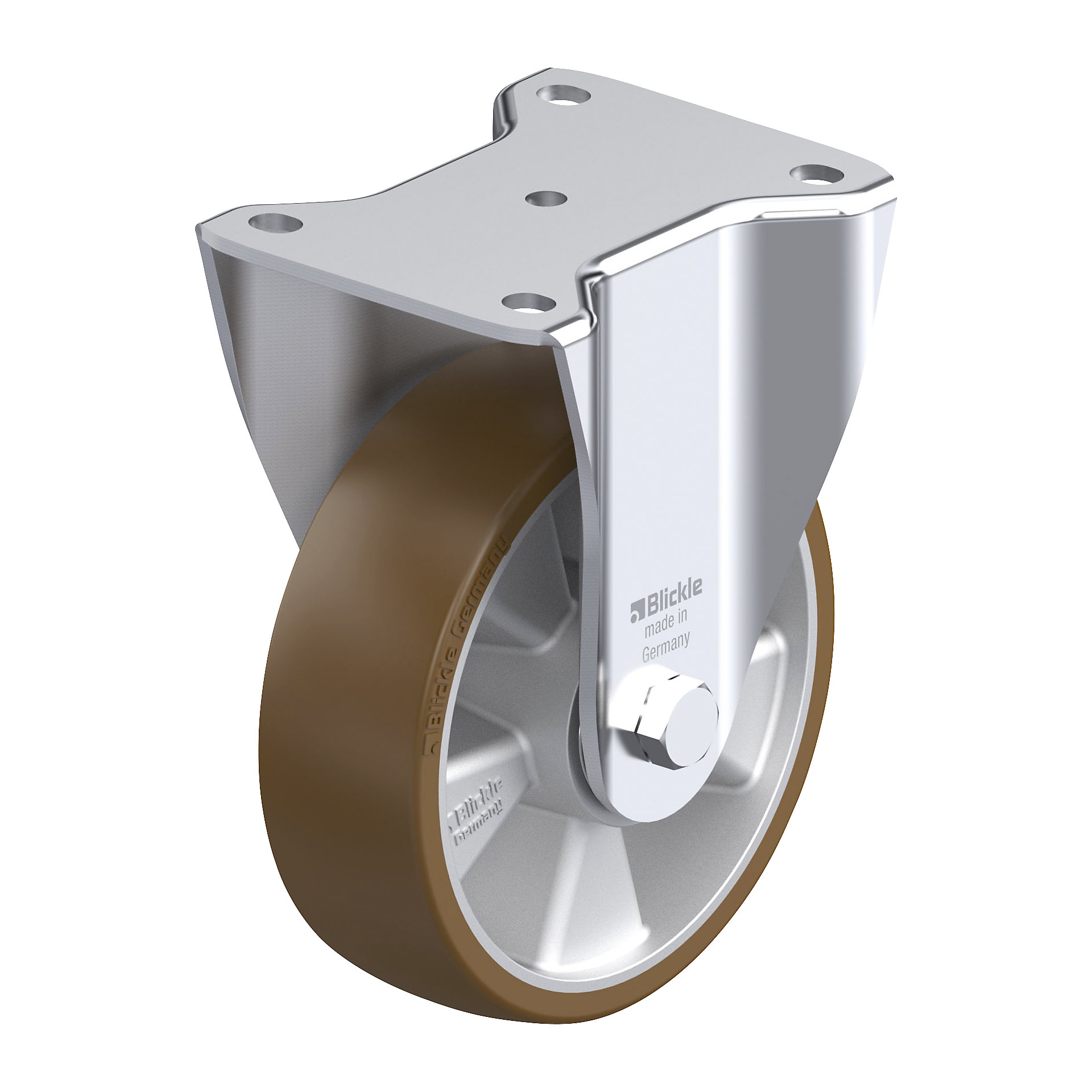 BH-ALB fixed sheet steel castor – Blickle: wheel Ø x width 160 x 50 mm ...