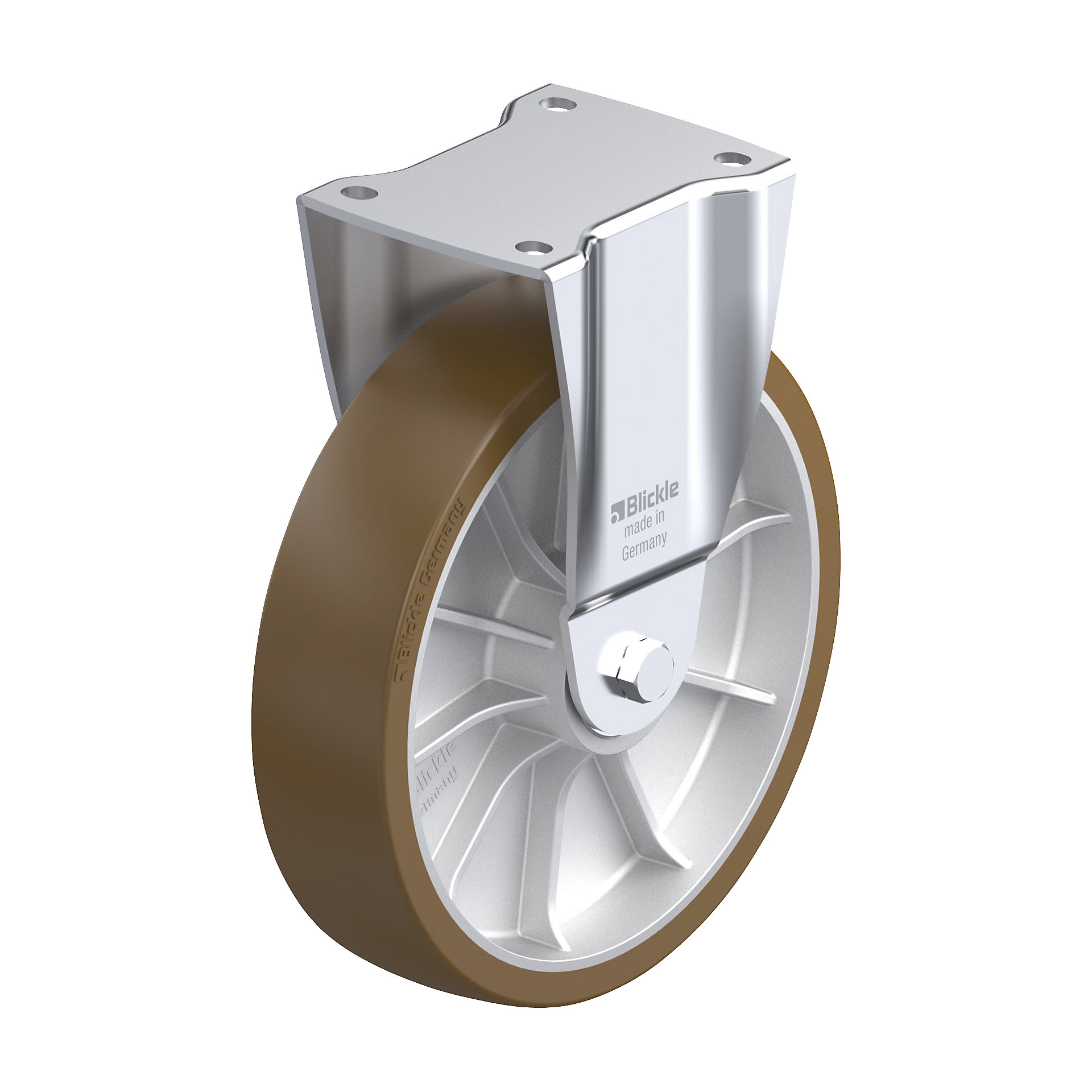 BH-ALB fixed sheet steel castor – Blickle: wheel Ø x width 250 x 60 mm ...