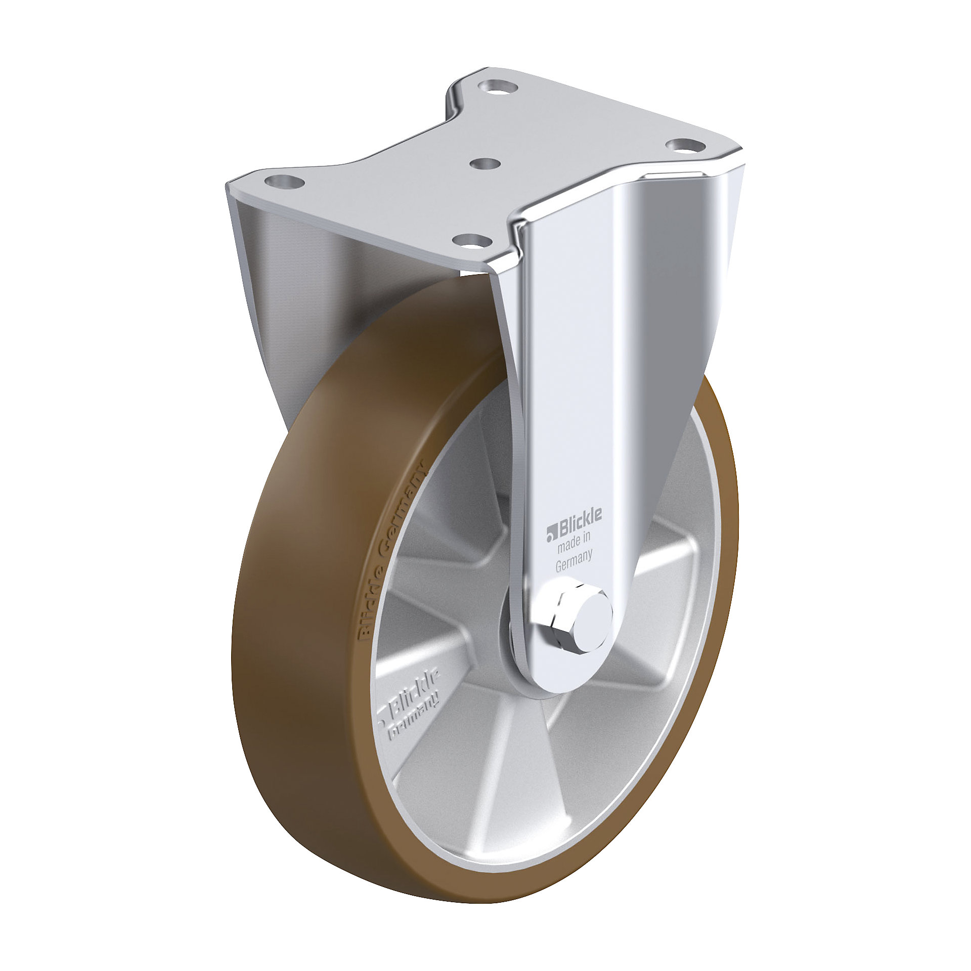 BH-ALB fixed sheet steel castor – Blickle: wheel Ø x width 200 x 50 mm ...