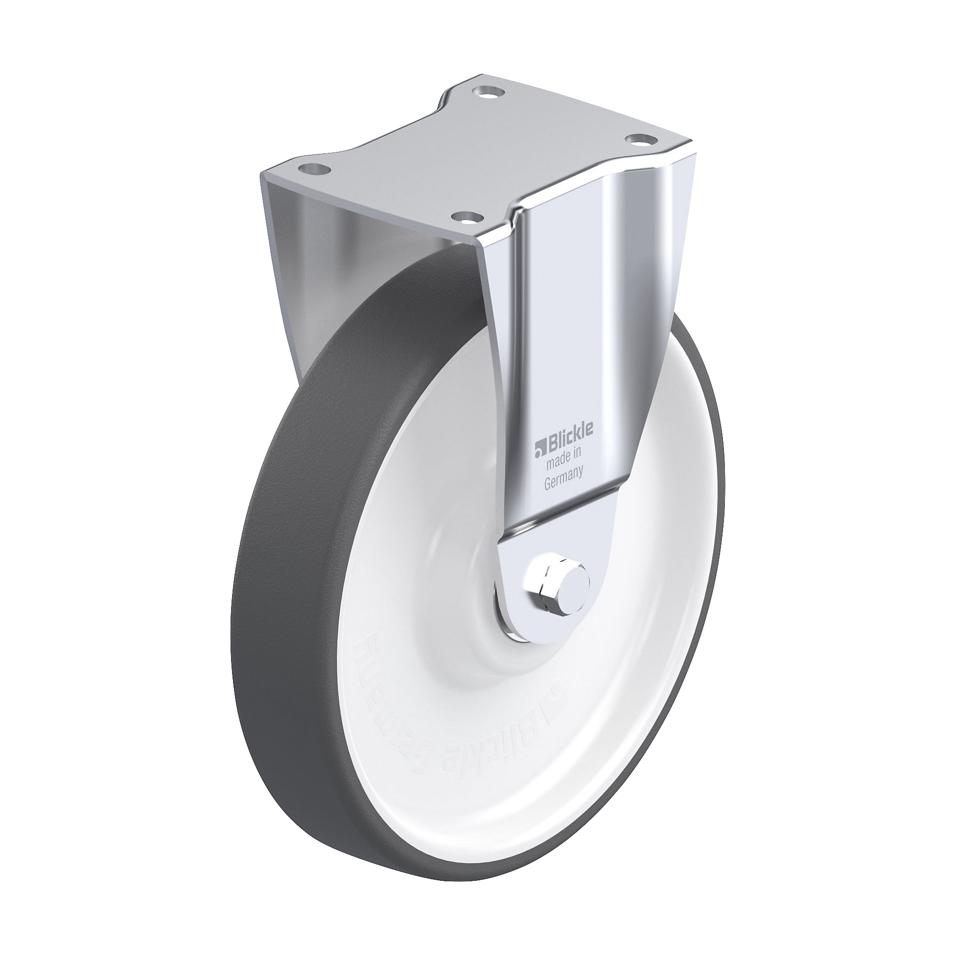 BH-POTH 250K fixed sheet steel castor – Blickle: wheel Ø x width 250 x ...
