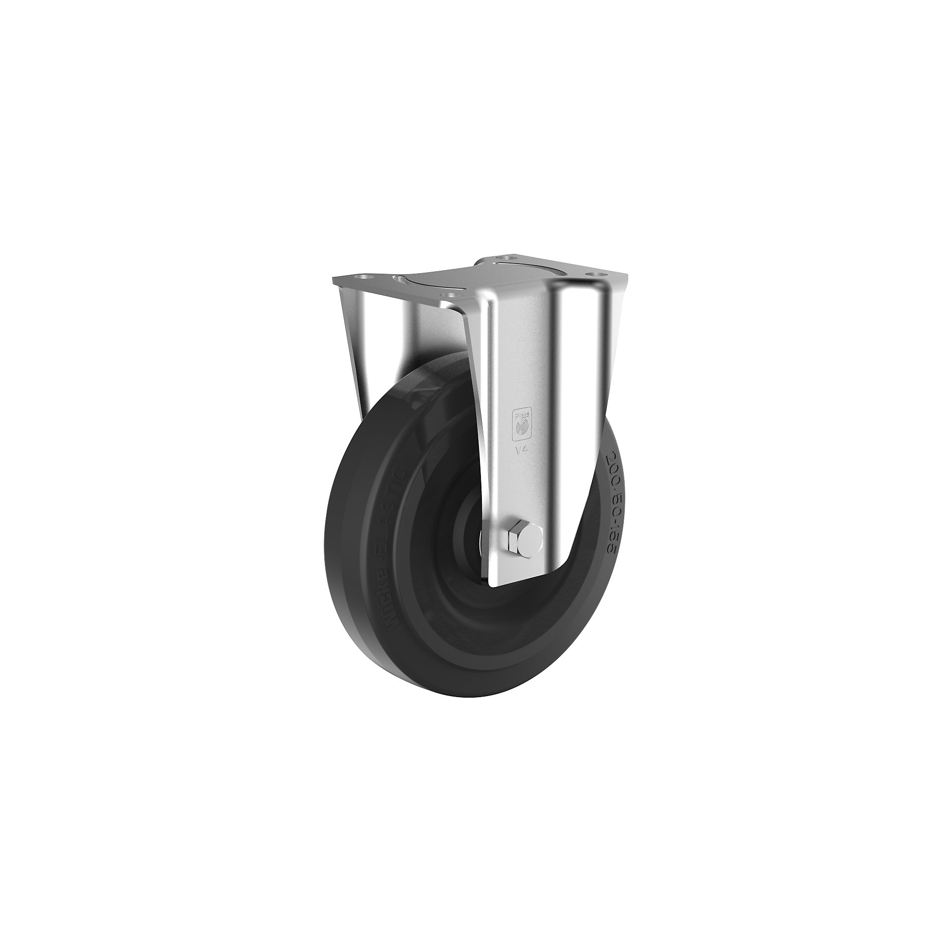 Wicke – Elastic solid rubber wheel on steel rim: wheel Ø x width 200 x ...