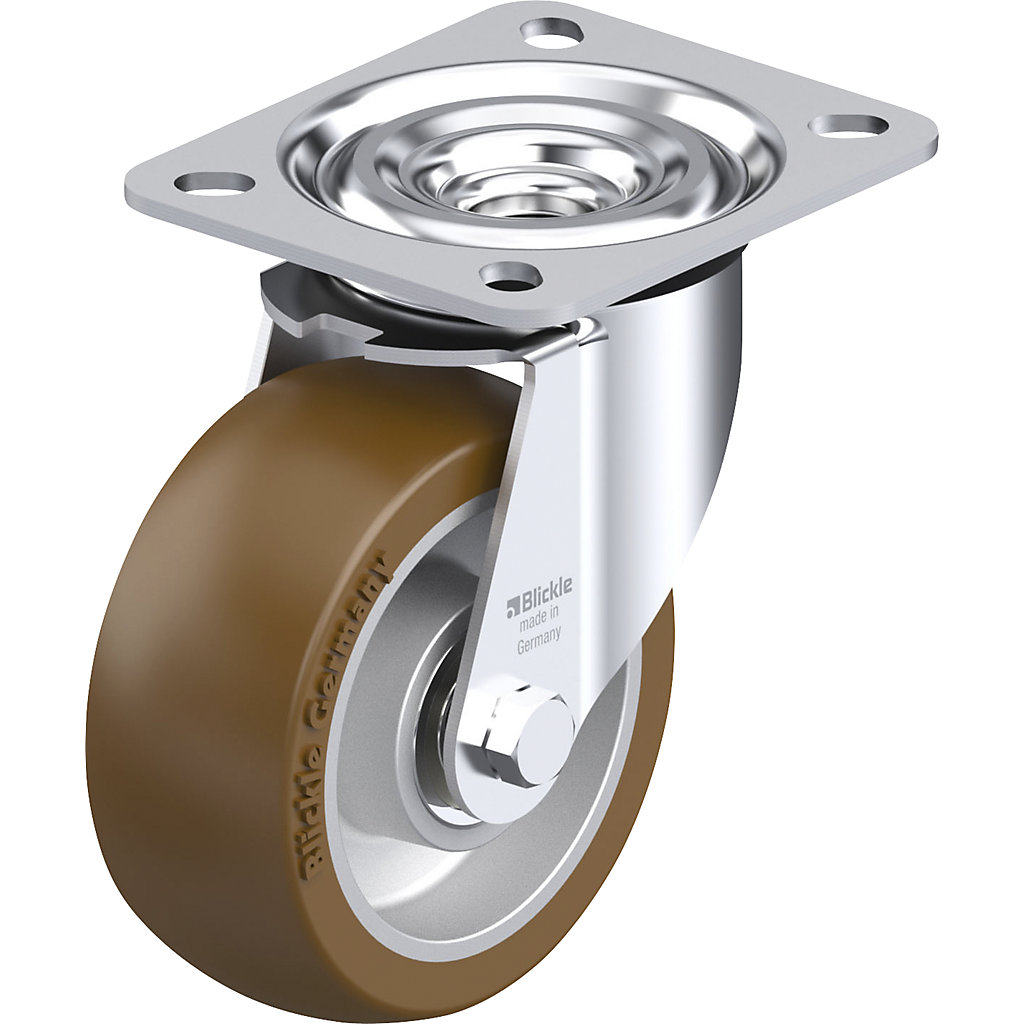 L-ALB sheet steel swivel castor – Blickle: wheel Ø x width 100 x 40 mm ...