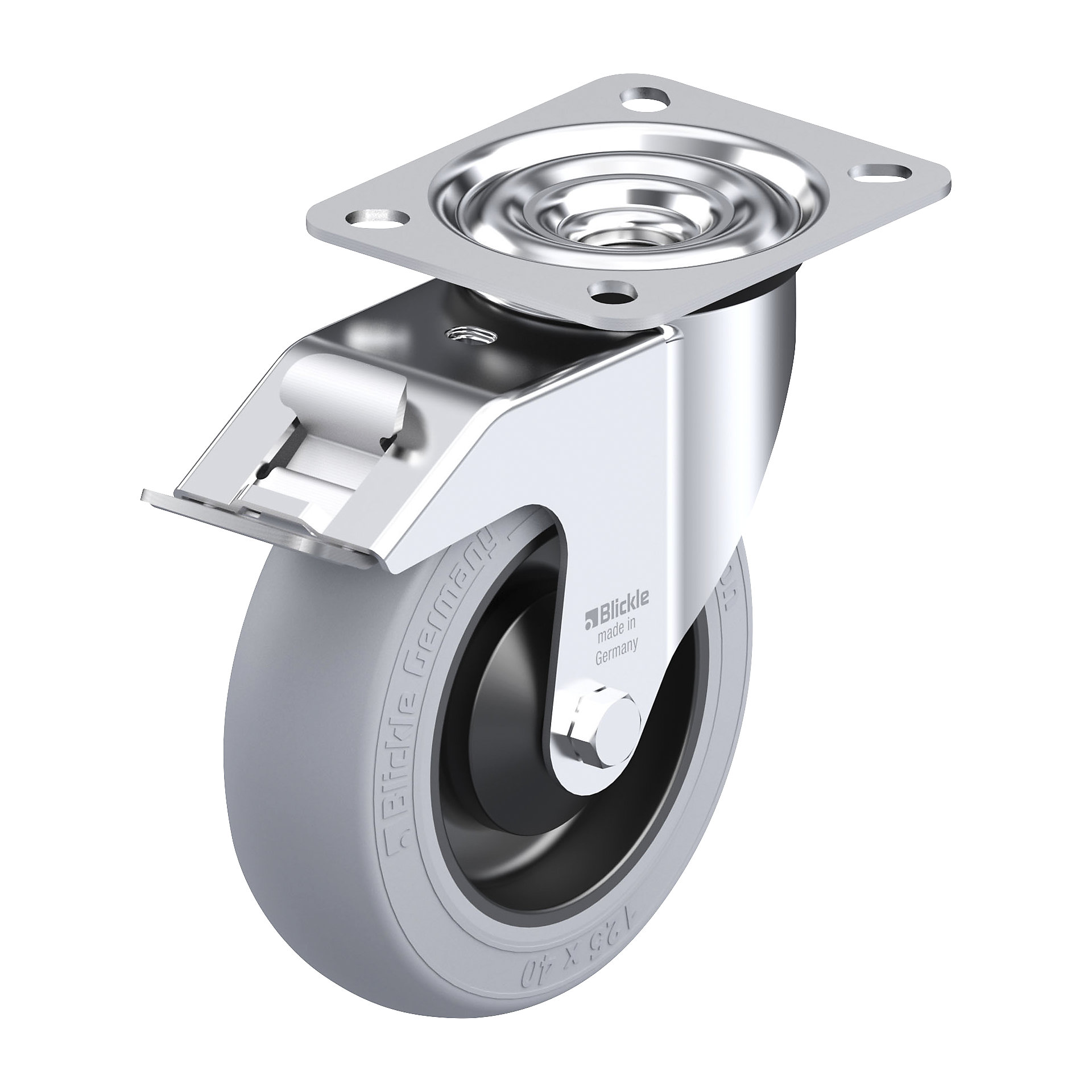 LE-POES-FI-SG sheet steel swivel castor – Blickle: wheel Ø 125 mm, max ...