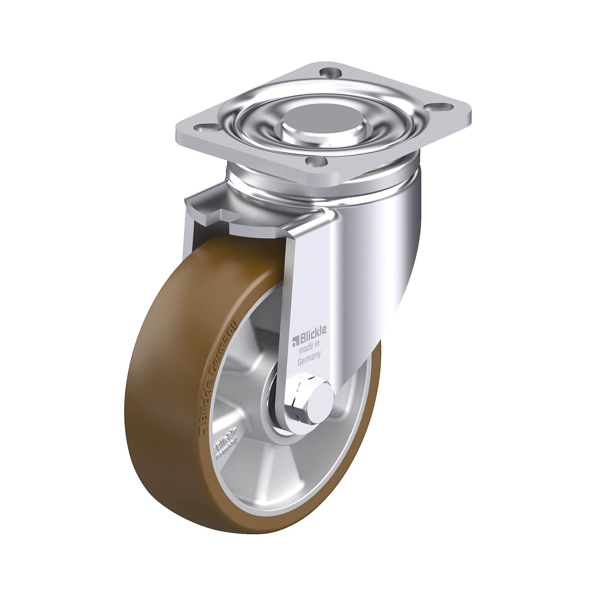 LH-ALB sheet steel swivel castor – Blickle: wheel Ø 125 mm, max. load ...