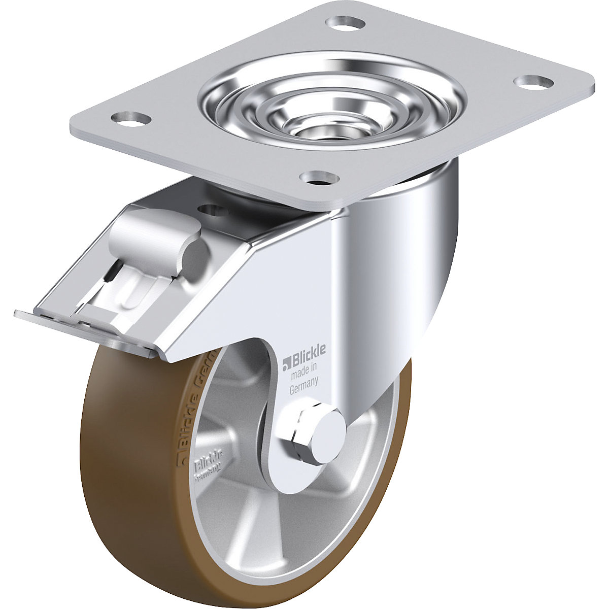 LK-ALB-FI sheet steel swivel castor: wheel Ø 125 mm, max. load 350 kg ...