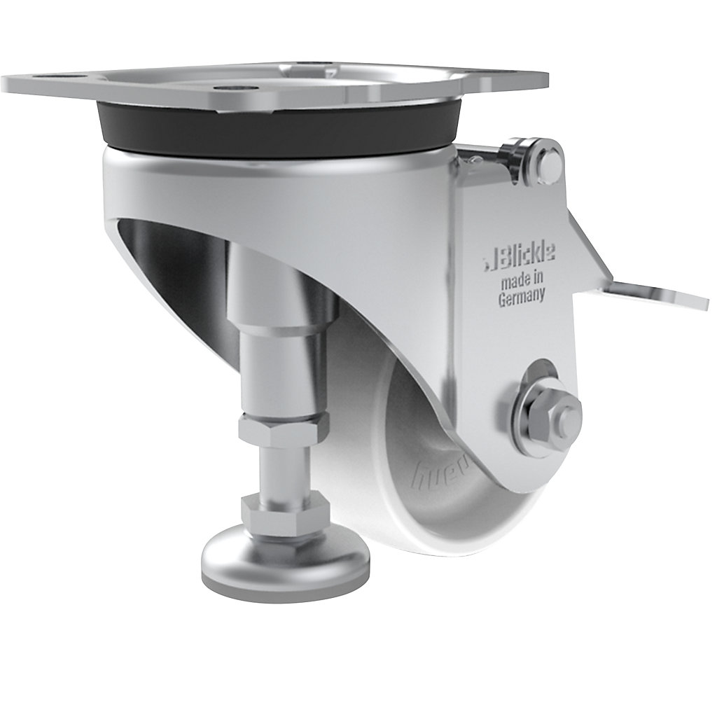 Levelling swivel castor – Blickle: height adjustable wheel | kaiserkraft