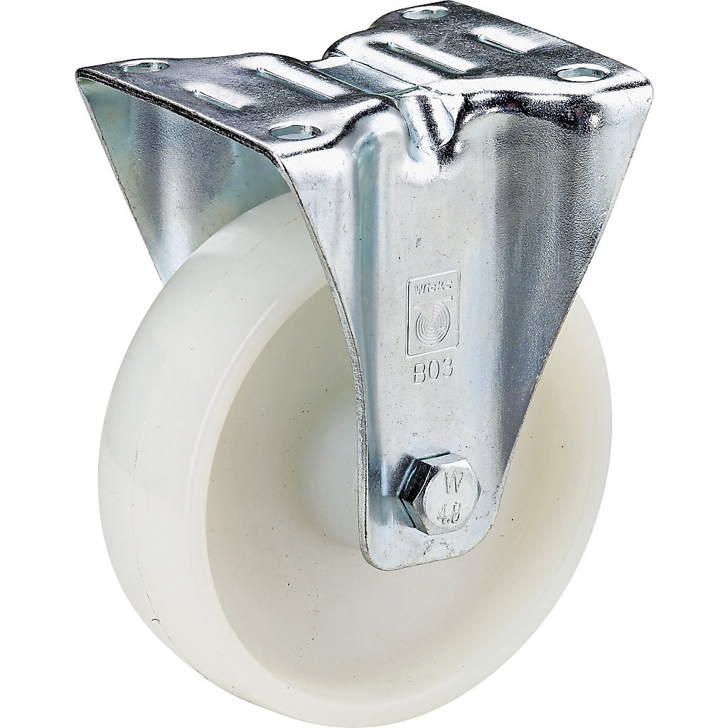 Wicke – Nylon wheel, sheet steel housing: wheel Ø x width 200 x 50 mm ...