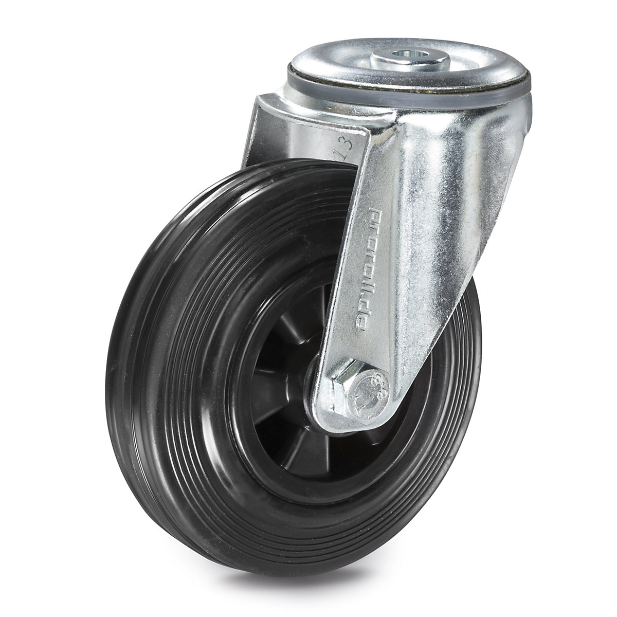 Solid rubber tyre on plastic rim – Proroll: wheel Ø x width 80 x 25 mm ...
