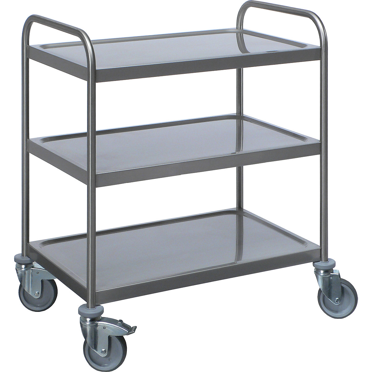 Chariot de service en inox: 3 niveaux, rouleau galvanisé, bandages ...