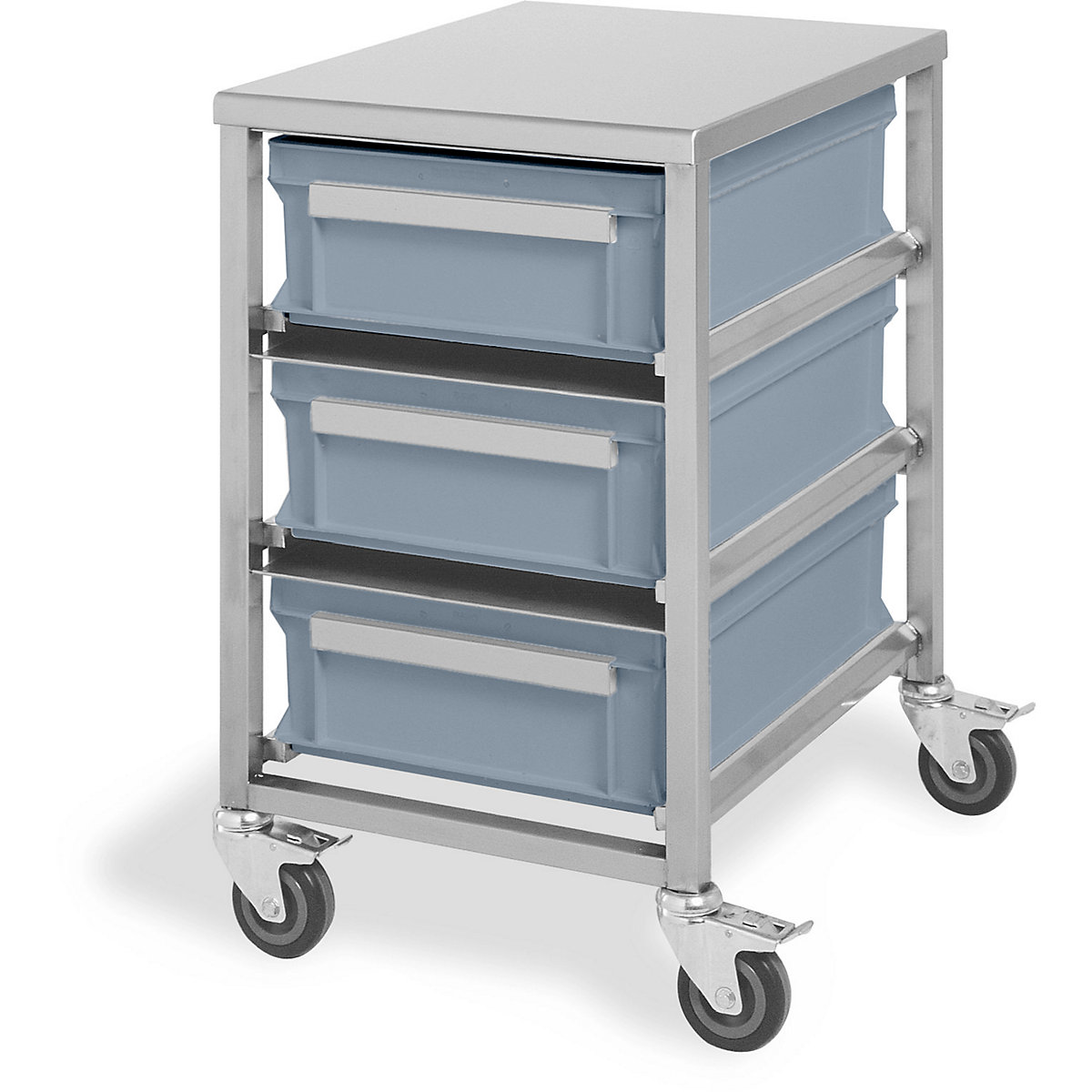 Chariot à bacs en inox: 3 bacs de 25 l | kaiserkraft