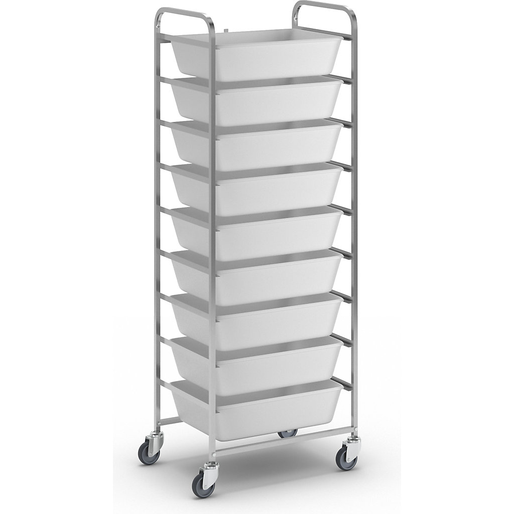 Chariot à cuves en inox: 9 bacs de 25 l | kaiserkraft