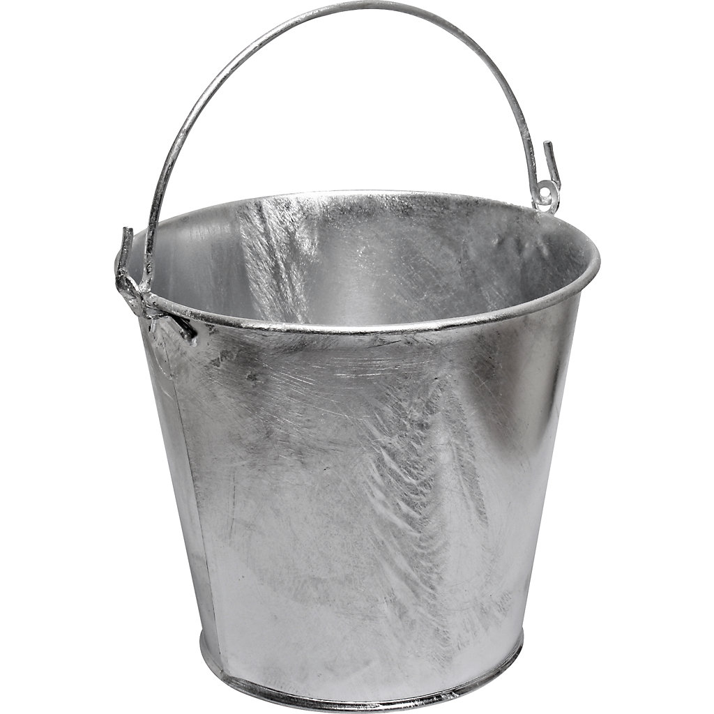 Steel bucket with carry handle, leak proof: capacity 5 l, without hoop ...