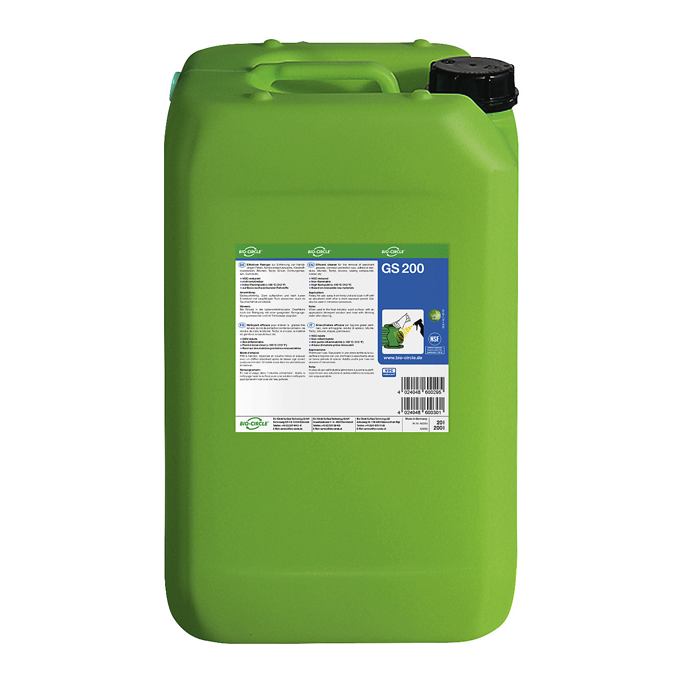 GS 200 cleaner – Bio-Circle: in plastic canister | kaiserkraft