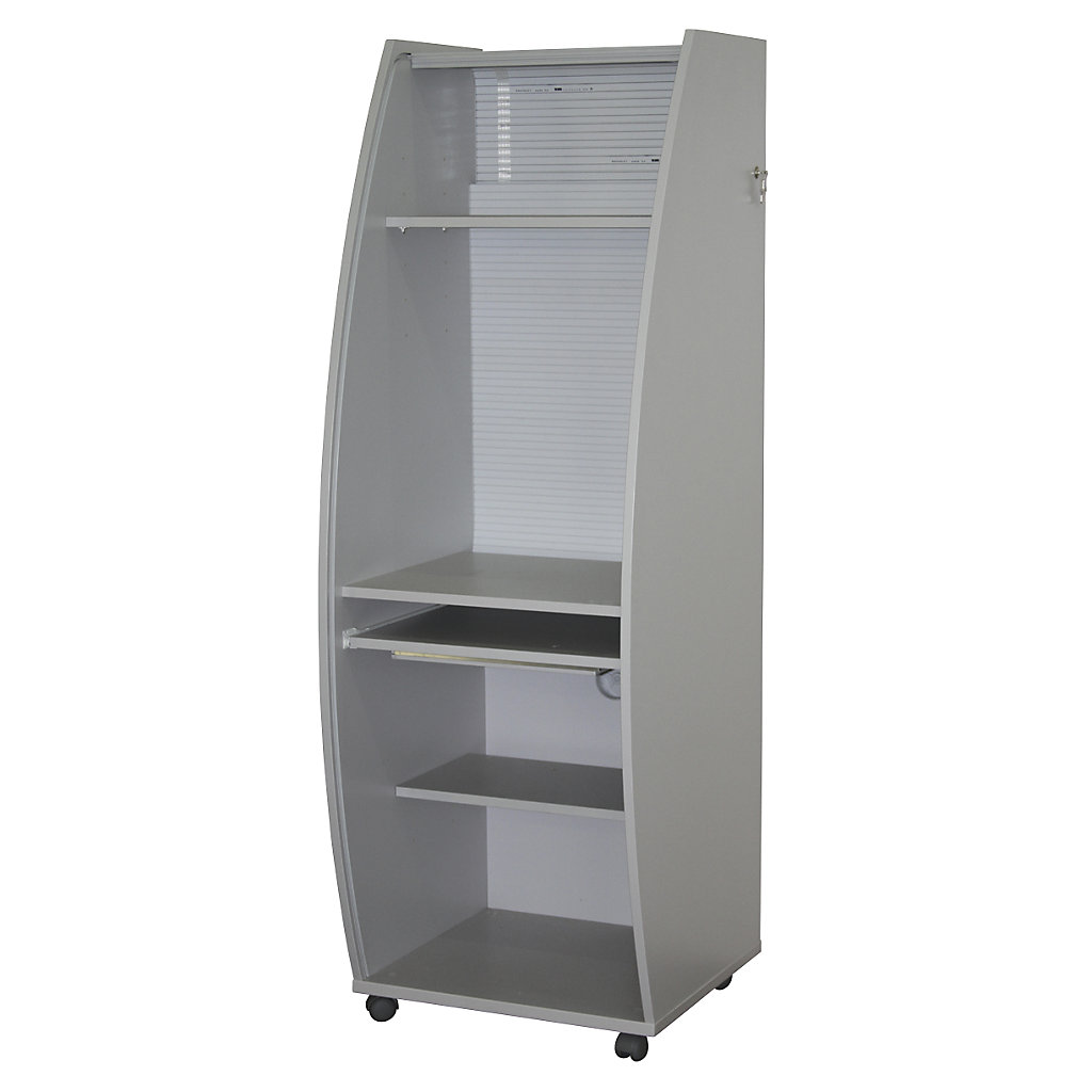 EUROKRAFTpro – Computer cupboard with plastic roller shutter, mobile ...