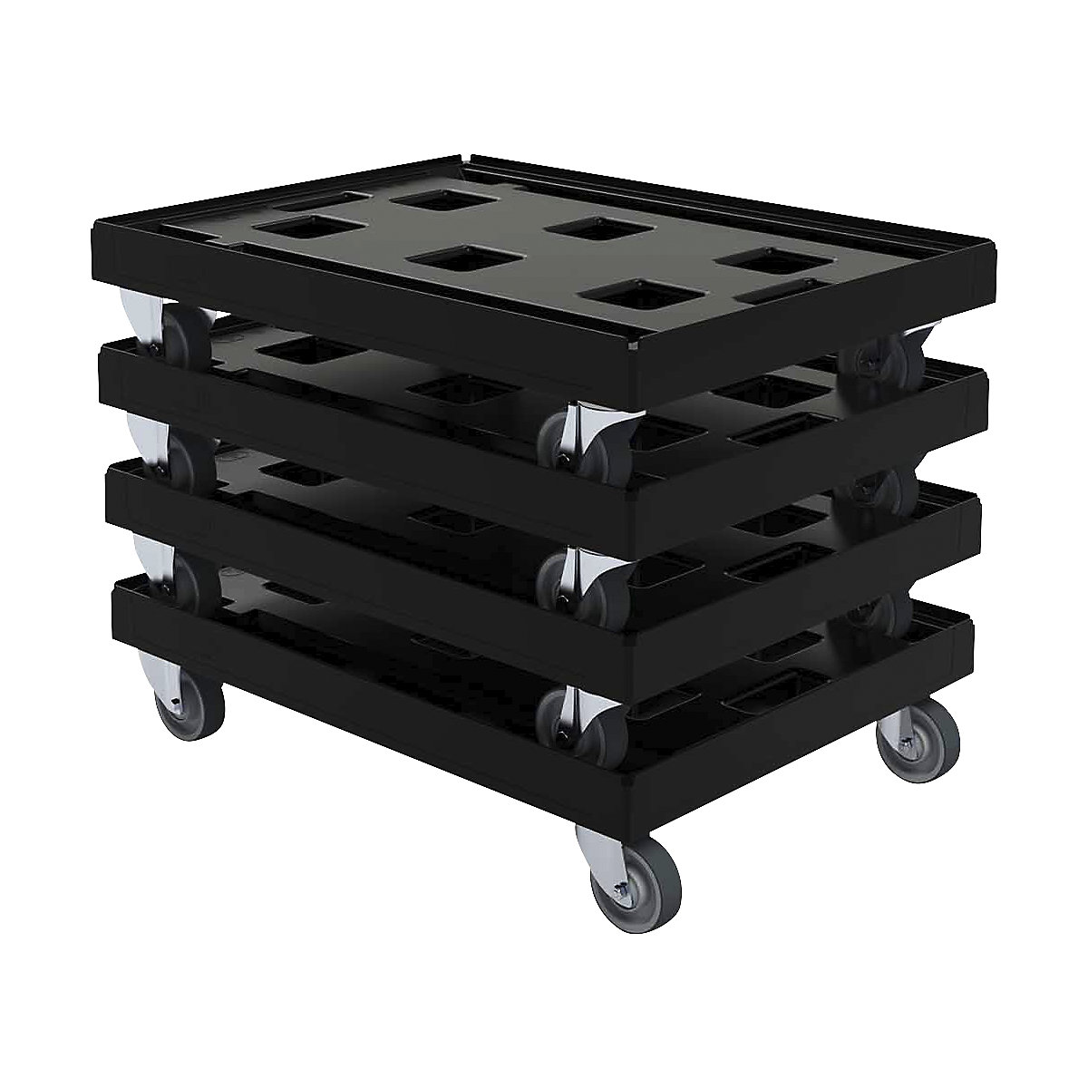 Rodador de transporte, negro – eurokraft basic: a partir de material ...