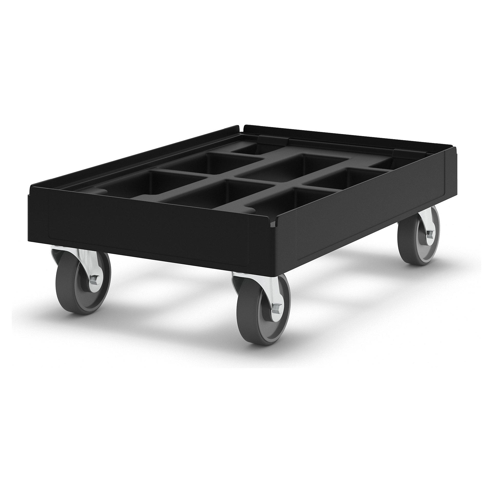 Rodador de transporte, negro – eurokraft basic: a partir de material ...