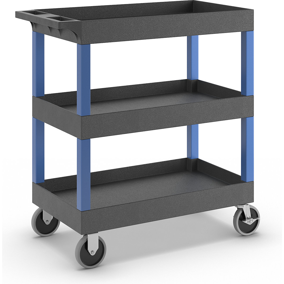 Carro multiusos MULTI: L x A x H 895 x 460 x 950 mm, 3 pisos, 3 cubetas | kaiserkraft