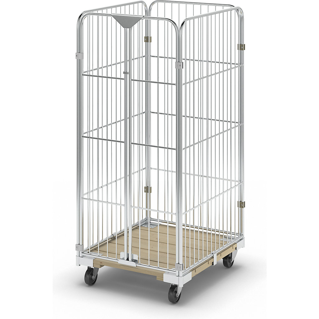 Container mobil 4 laturi, lung. x lăț. 810 x 720 mm, cu ușă batantă ...