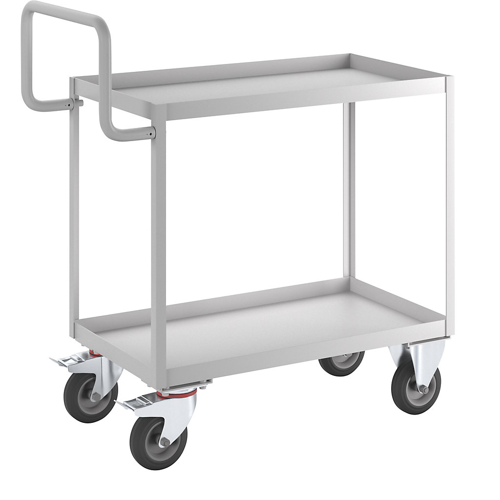 ESD assembly trolley – eurokraft pro: shelves with raised edge ...