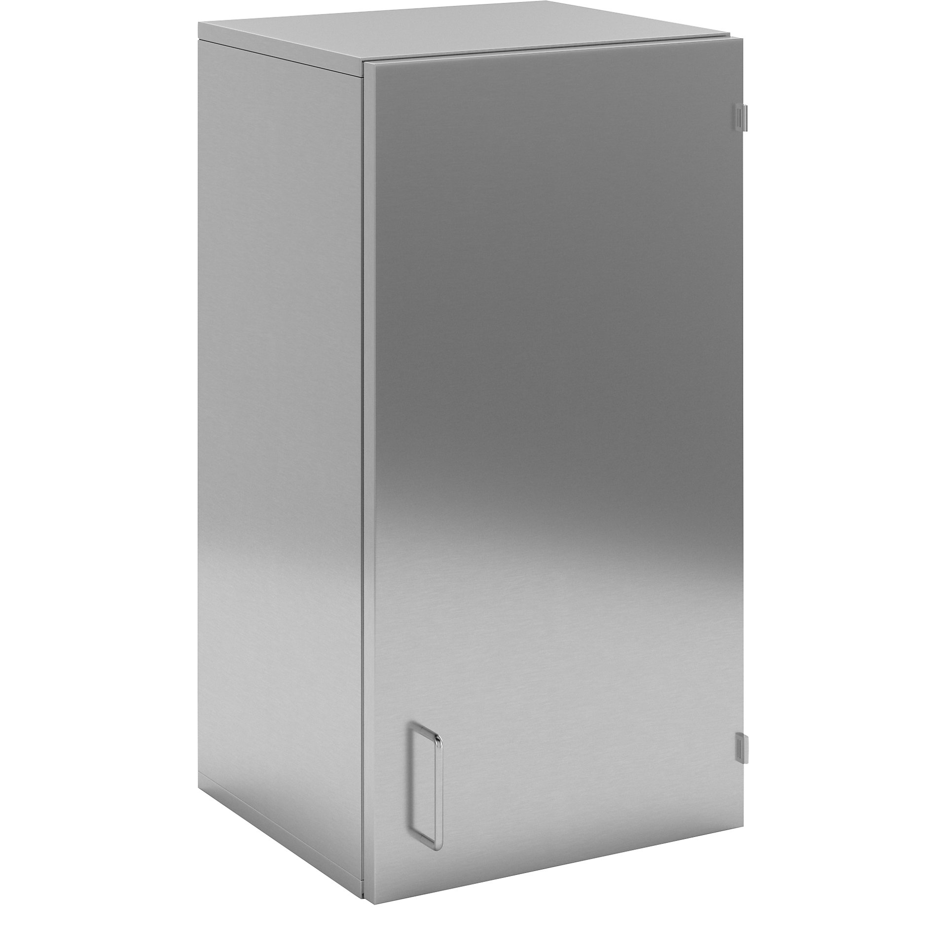 Cleanroom wall mounted cupboard made of stainless steel: 1 hinged door ...