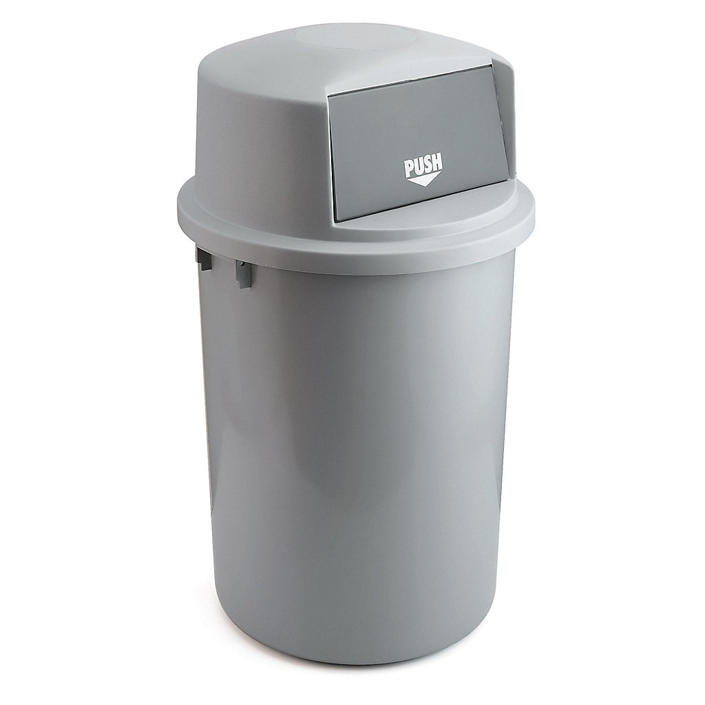 Outdoor waste collector with push lid: capacity 126 l | kaiserkraft