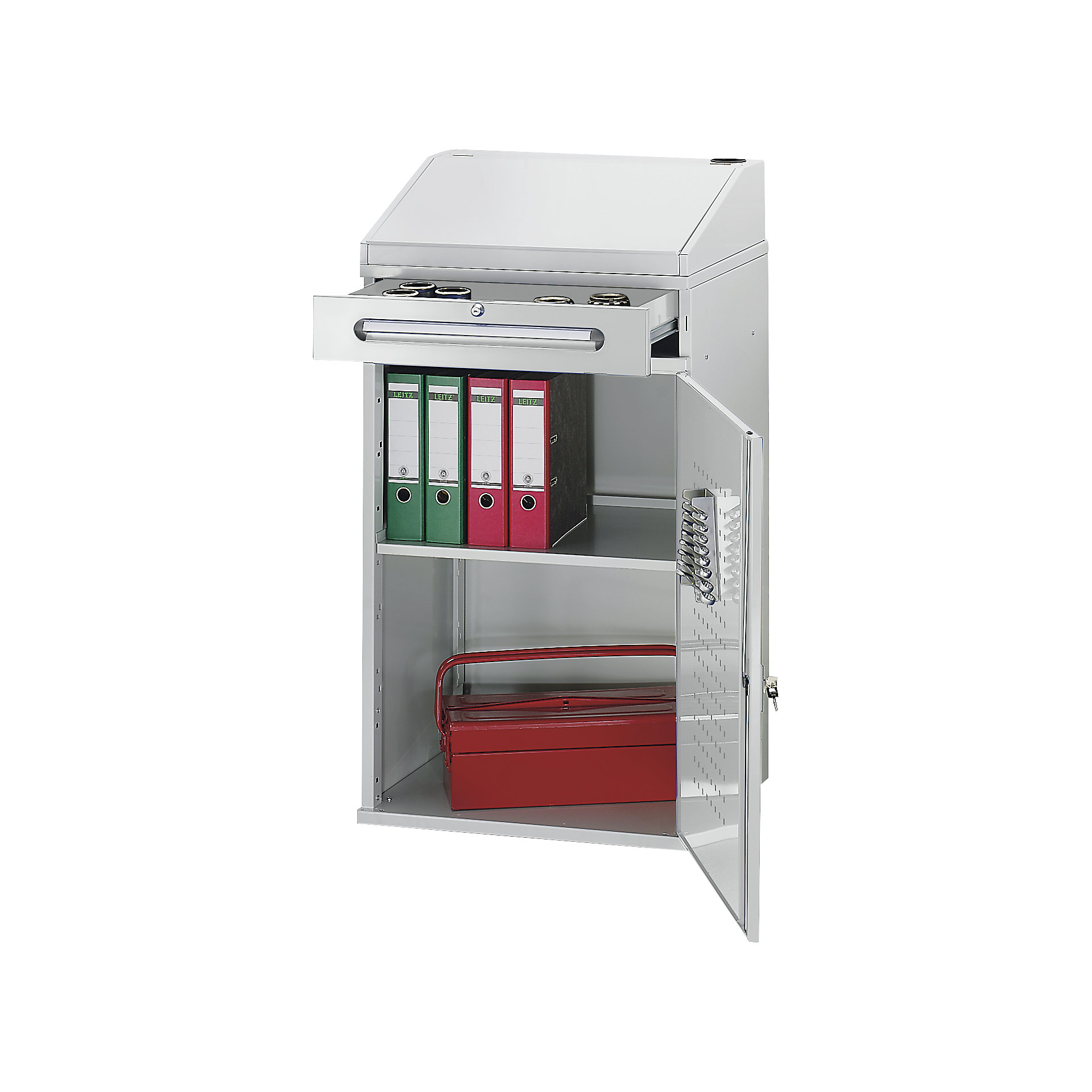 Púlpito industrial – RAU com 1 gaveta por cima do armário largura 650 ...